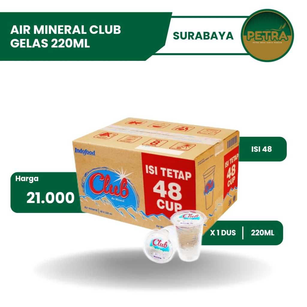 Jual Air Mineral Club Gelas 220ML | Shopee Indonesia