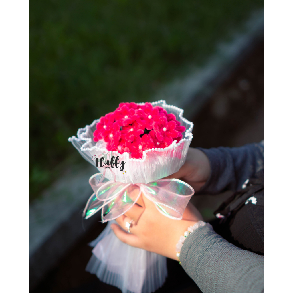 Jual Hand Bouquet Pipe Cleaner Flowers aesthetic | Buket bunga kawat ...
