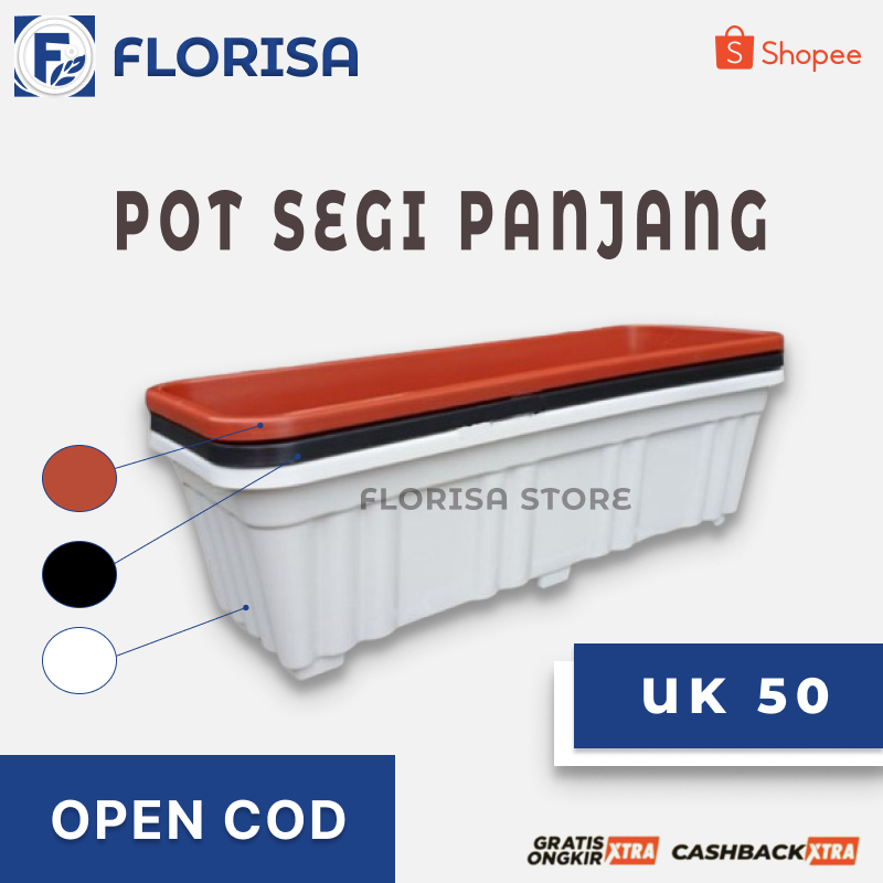 Jual FLORISA - Pot Bunga Segi Panjang Meranti Alpen 50 CM | Pot Bunga ...