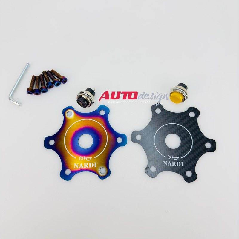 Jual Horn Button Racing Logo Nardi Motif Carbon dan Burn Blue Tombol ...