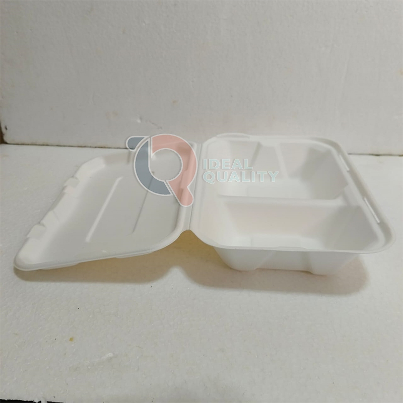 Jual Bagasse Lunch Box Sekat 2, Food Box 9x6 inch WHITE Serat Tebu ...