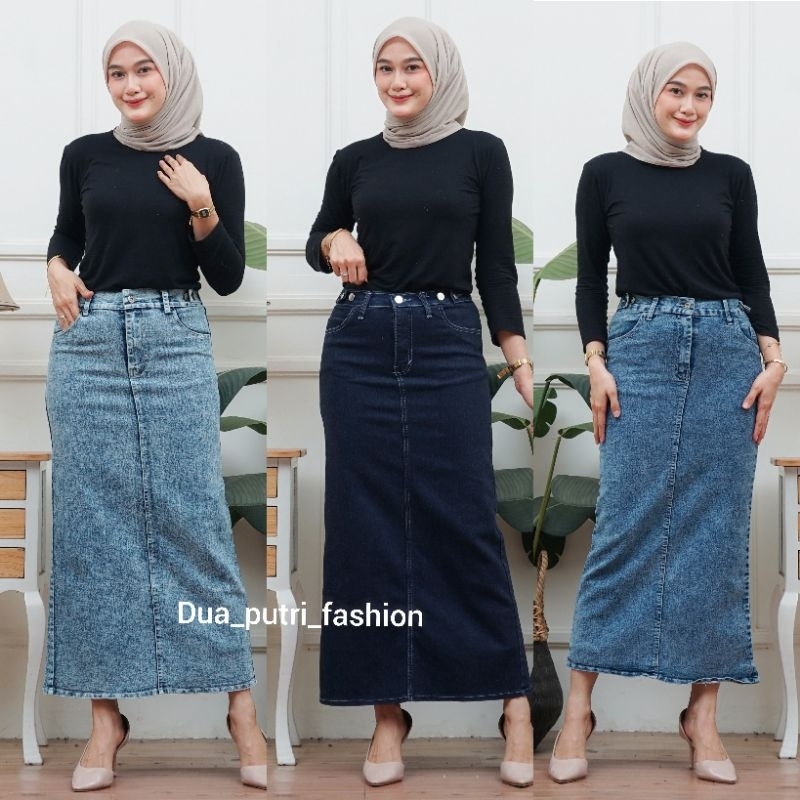 Jual Highwaist rok jeans - Rok jeans style skirt theana terbaru - Rok ...