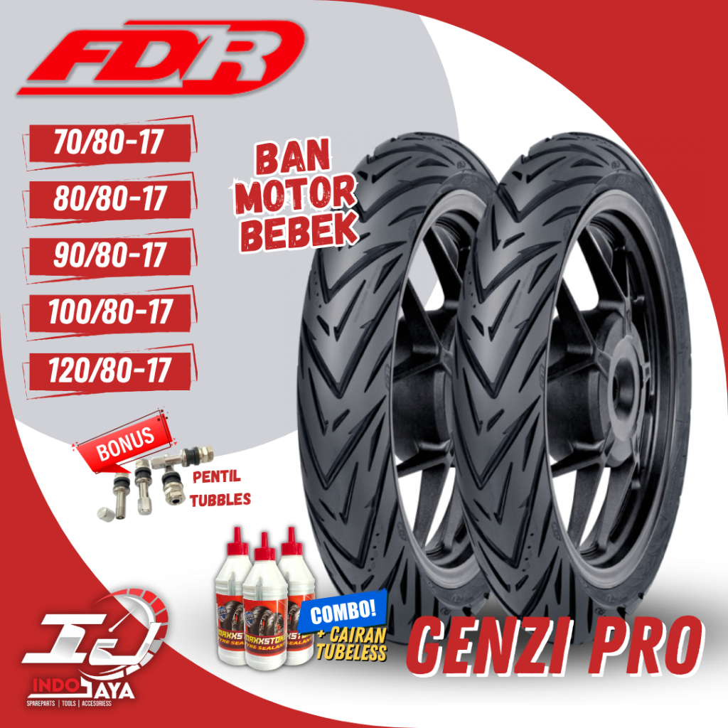 Jual [READY COD] BAN FDR TUBLES RING 17 GENZI PRO TUBELESS ( 70/80-17 ...