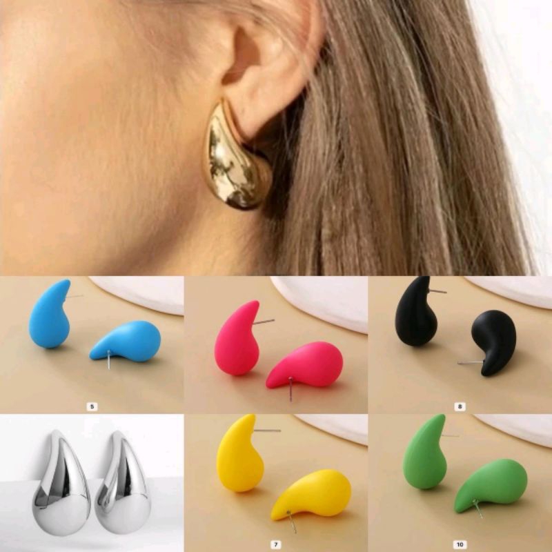 Jual ANTING WATER DROP BESAR 3,1CM GOLD PLEATED/ANTINGWANITA ...