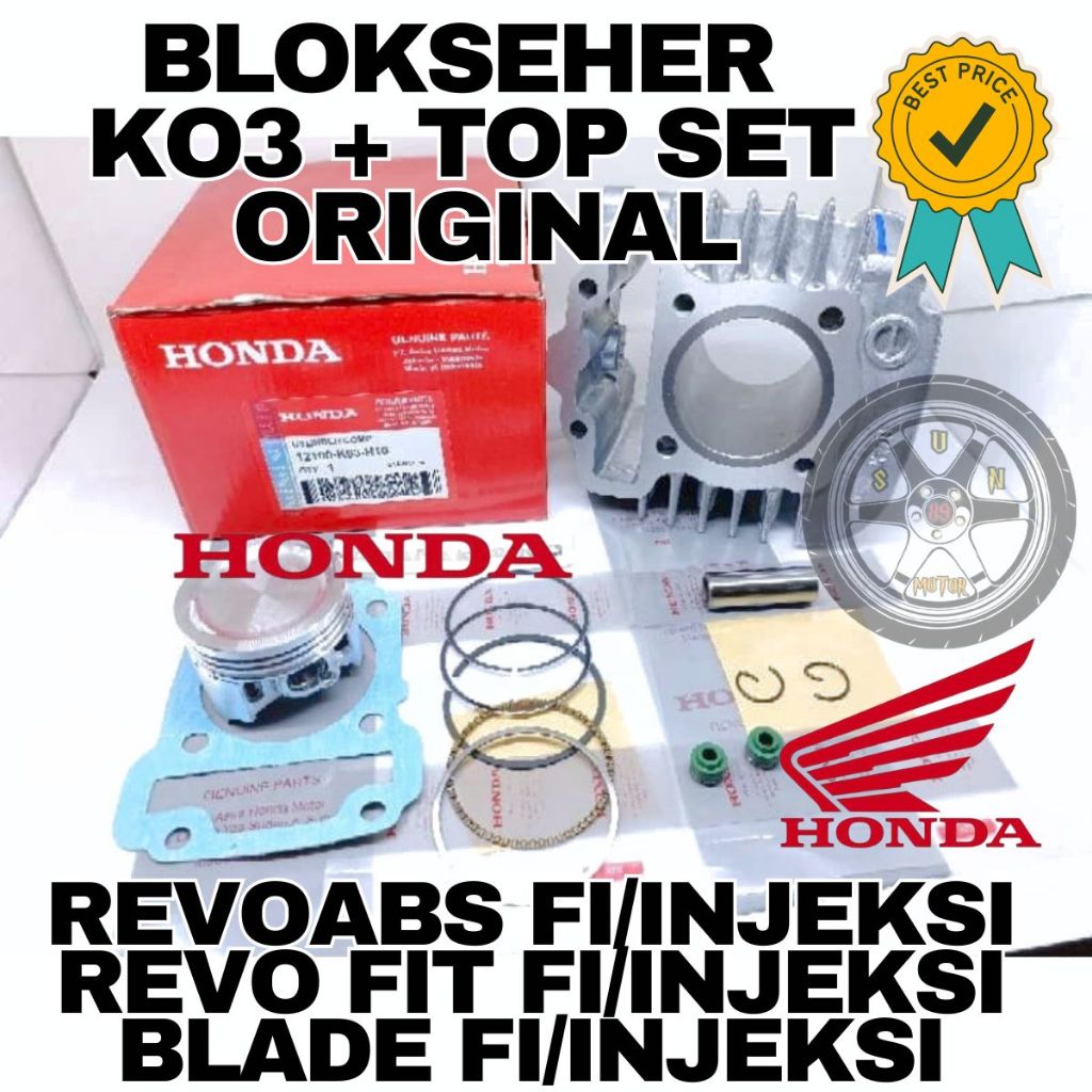 Jual BLOCK SEHER KO3 + TOP SET ORI HONDA BLOK SEHER K03 HONDA REVO FIT FI REVO ABS FI BLADE ...