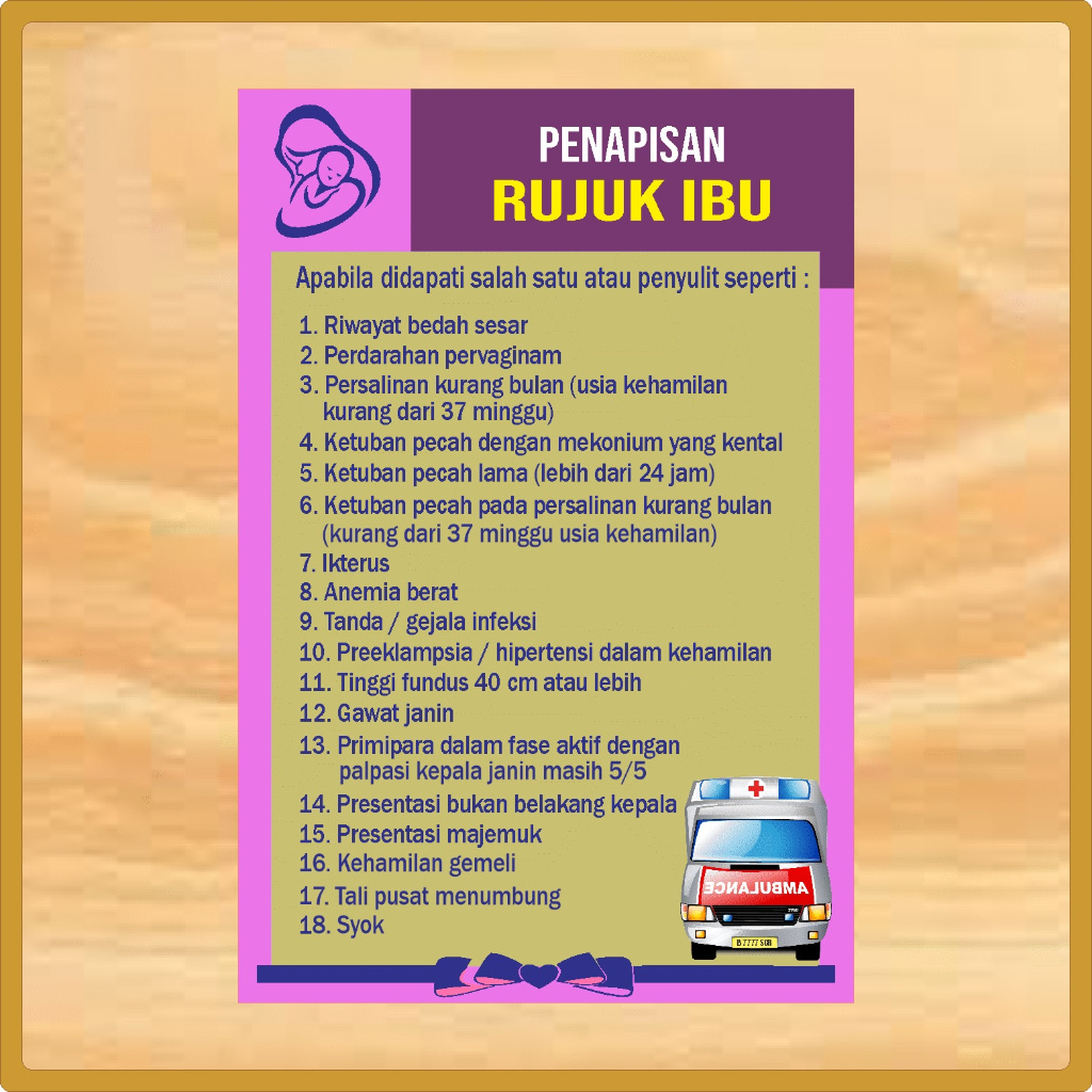 Jual Stiker Poster Penapisan Rujuk Ibu, Stiker Poster Kebidanan, Stiker ...