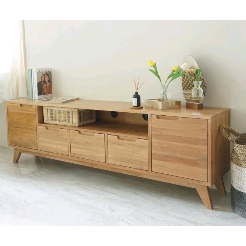Jual Meja TV Minimalis kayu jati Meja konsol TV Bufet TV Rak Televisi ...