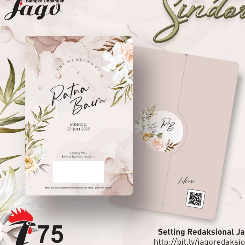 Jual CETAK UNDANGAN PERNIKAHAN SIMPEL ELEGAN AESTETIC RUSTIC KHITANAN ...
