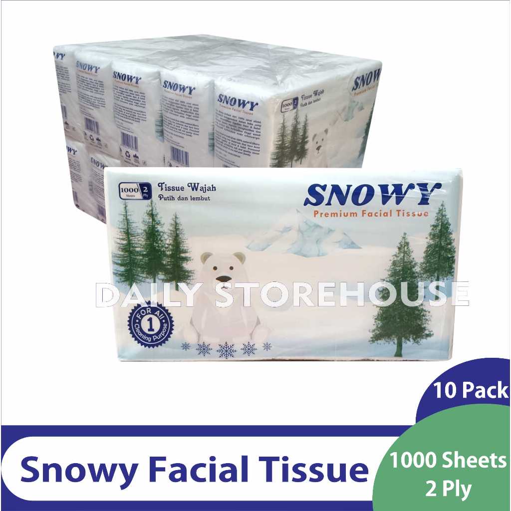Jual 1 Ball Snowy Facial Tissue 1000 Sheets 2 Ply Isi 10 Pack | Shopee ...