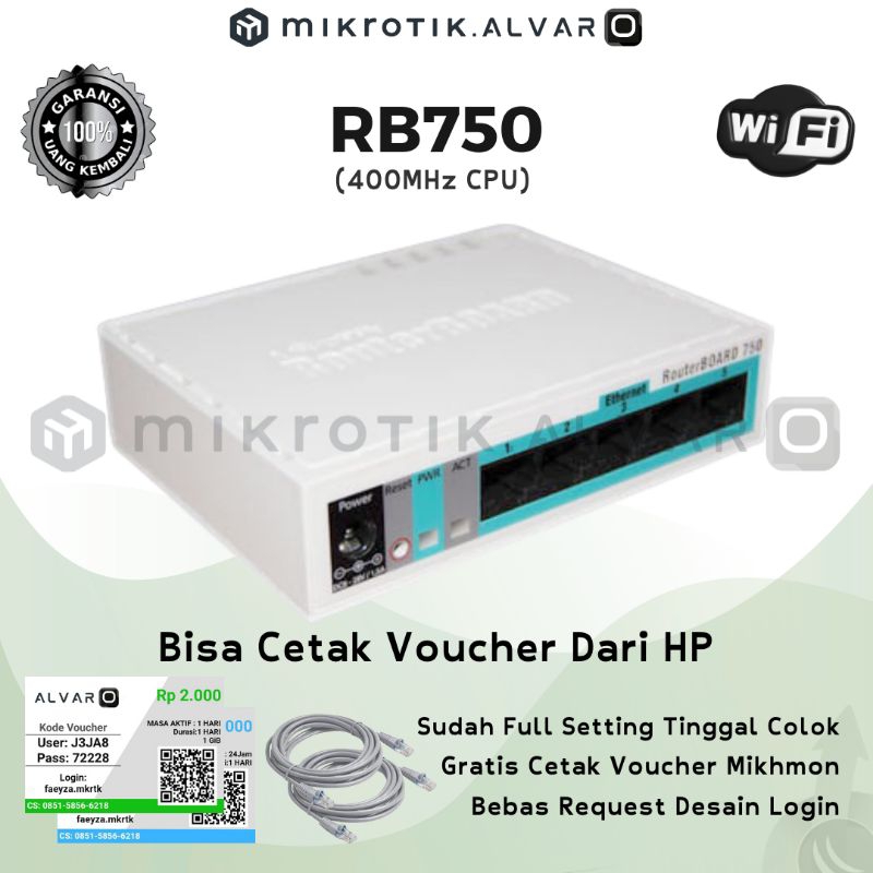 Jual MikroTik Router RB750 Full Setting Hotspot Voucher Rt RW Net ...