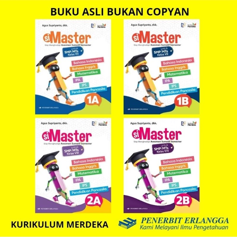 Jual SI MASTER KELAS 7 8 SMP/MTs PENERBIT ERLANGGA KURIKULUM MERDEKA - BUKU SOAL SIMASTER 1A 1B ...