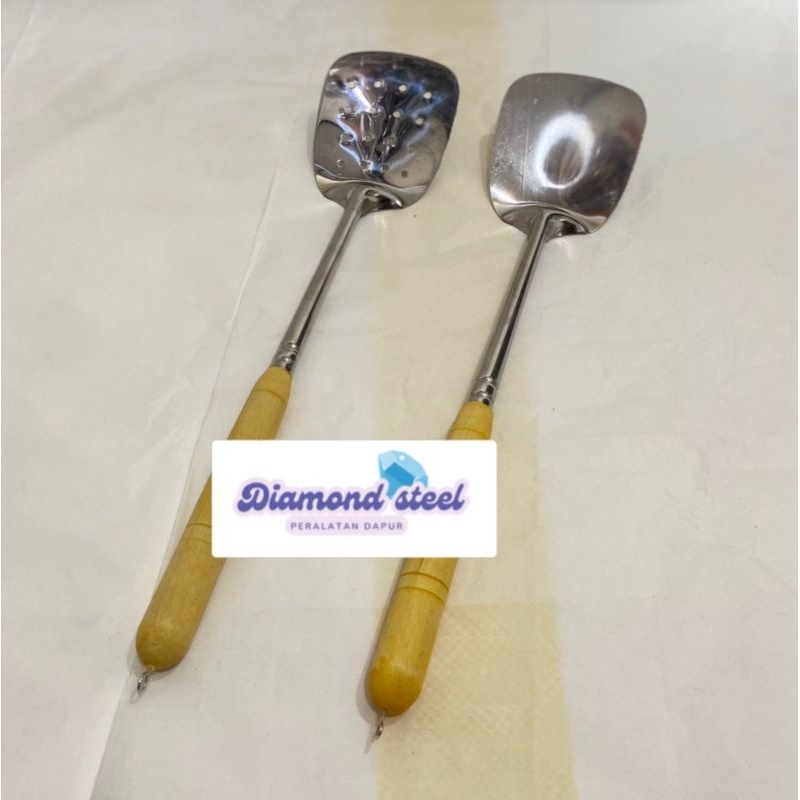 Jual SPATULA BESAR GAGANG KAYU / SUTIL BESAR GAGANG KAYU / SUTIL BESAR ...