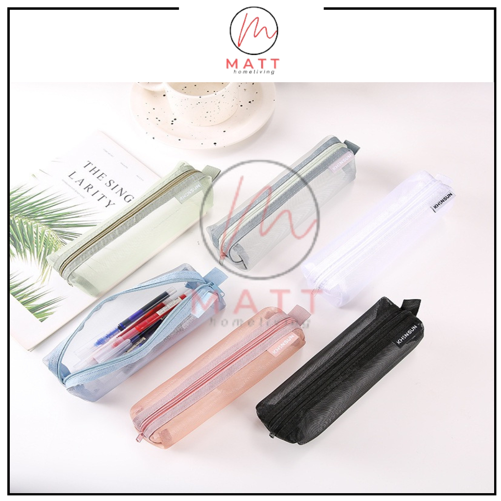 Jual MATT Kotak Pensil Nylon Transparan / Tempat Stationery Jaring ...