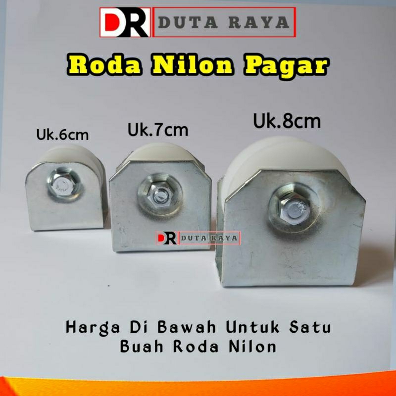 Jual Roda Nilon Ukuran 6, 7 & 8cm Pintu Pagar Rel Siku & Rel bulat ...
