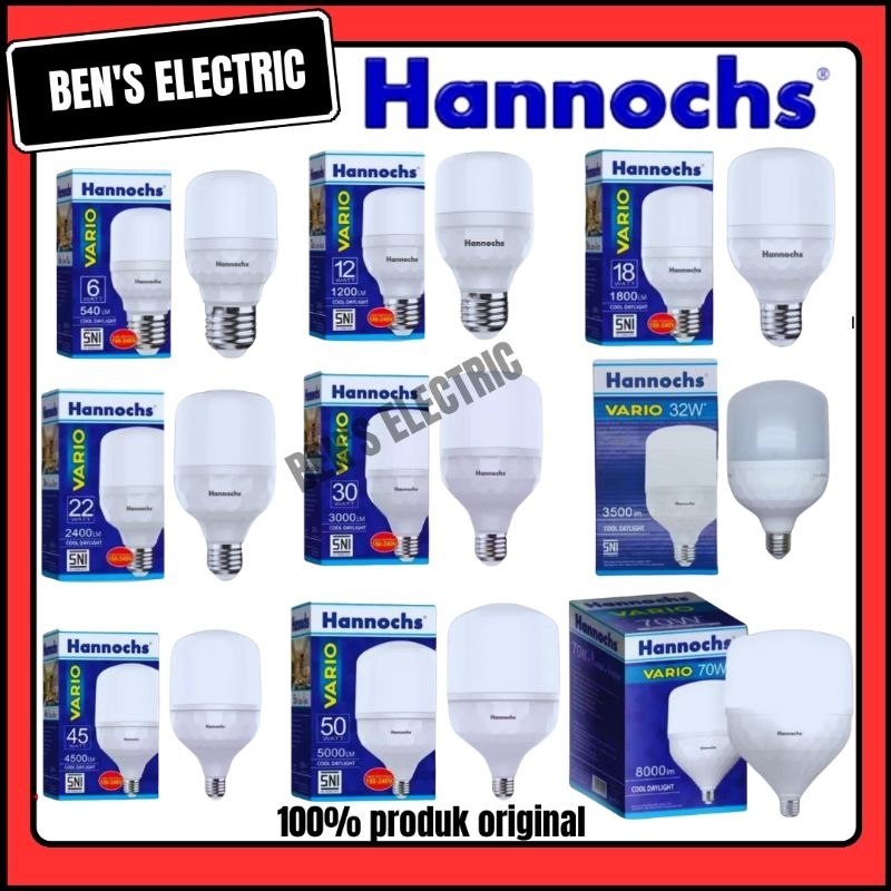 Jual Hannochs lampu / bohlam LED vario kapsul E 27 6w,12w,18w,22w,30w,32w,45w,50w | Shopee Indonesia