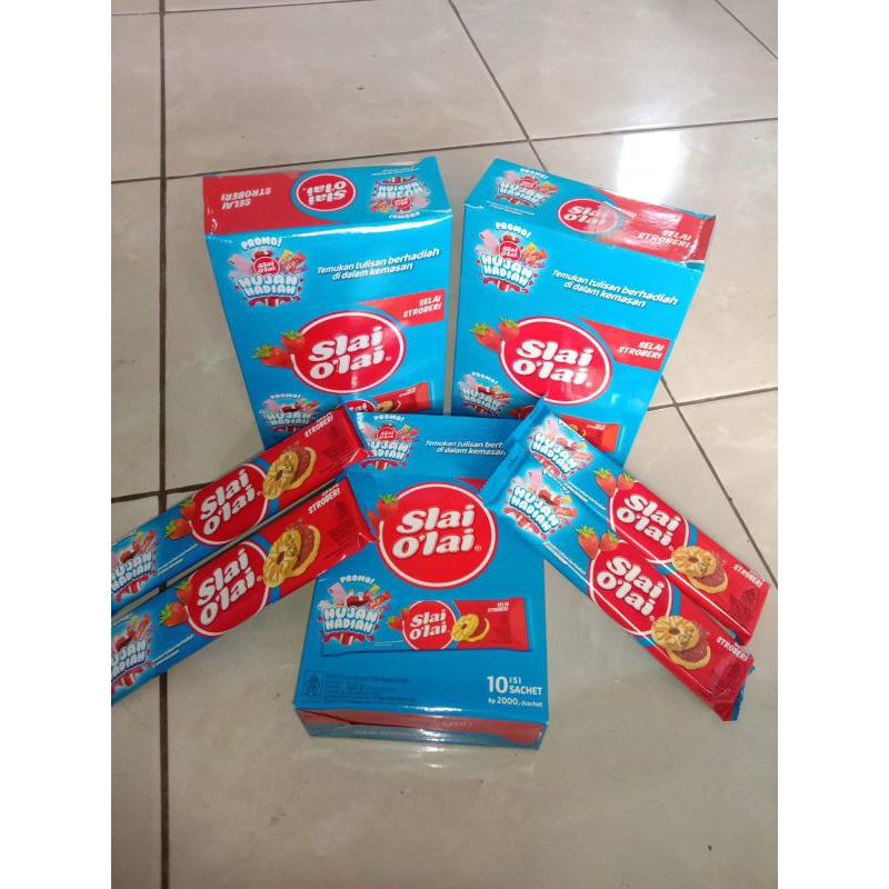 Jual SLAI O'LAI || SELAI STRAWBERRY || 1 BOX ISI 10SCT 320g | Shopee Indonesia