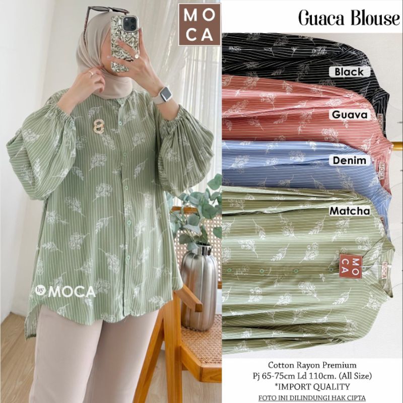 Jual Guaca Blouse Oversize Atasan Jumbo Allsize Busui Premium Catton ...