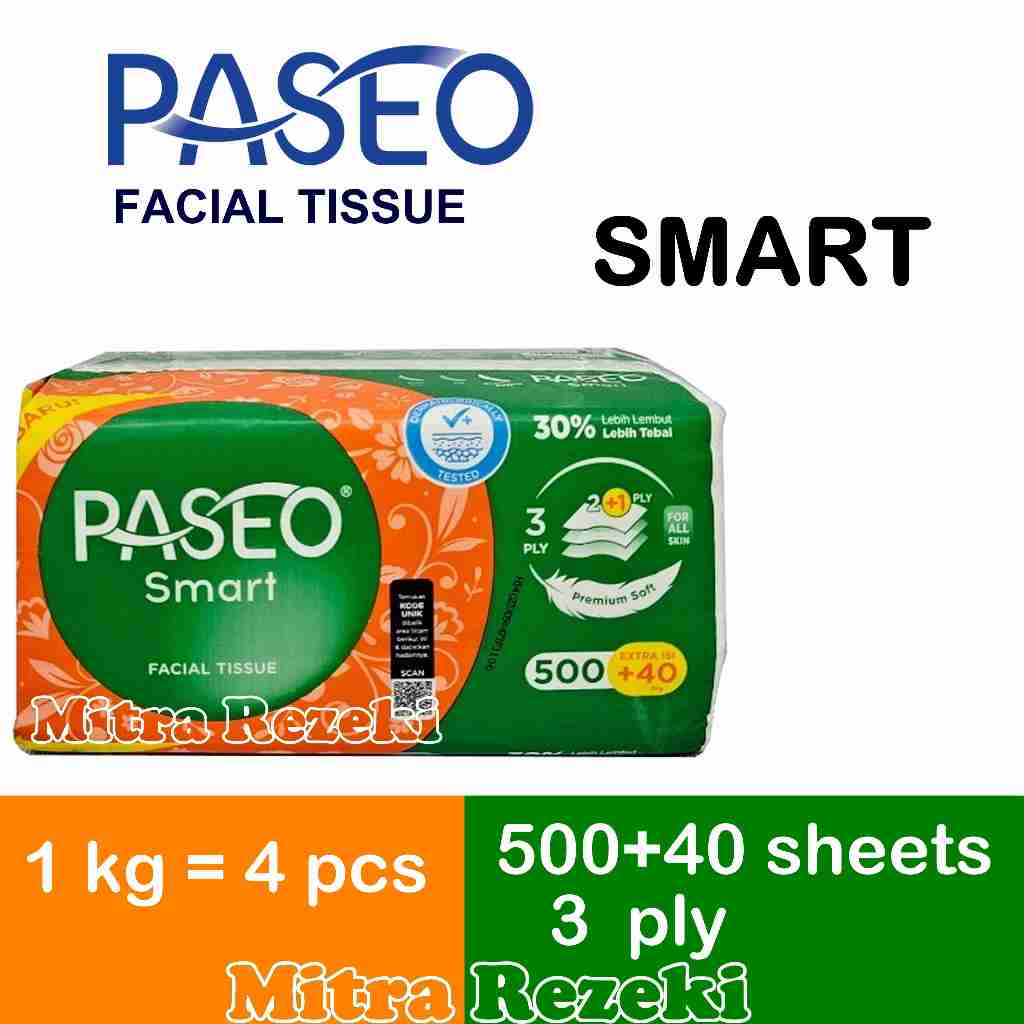 Jual PASEO SMART 540 sheets 2 ply FACIAL TISSUE TISU WAJAH PREMIUM ...