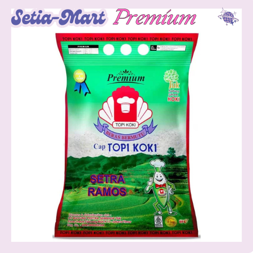 Jual Setia-Mart Premium Beras Cap Topi Koki Setra Ramos 5 Kg | Shopee Indonesia