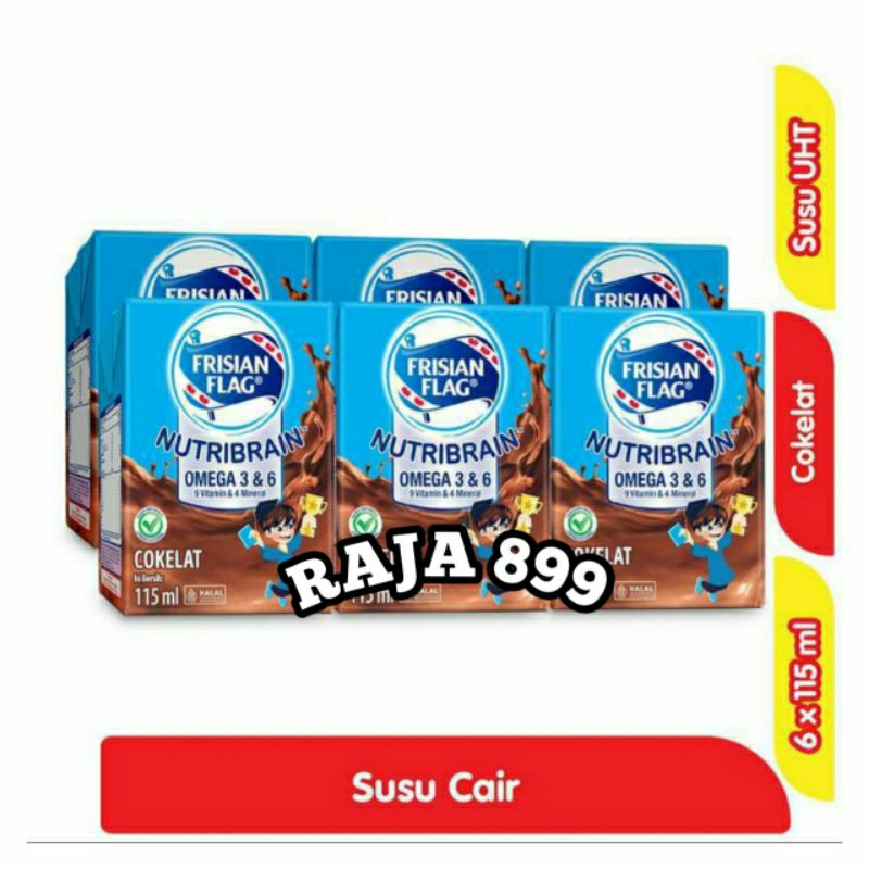 Jual FRISIAN FLAG SUSU UHT NUTRIBRAIN 6 X 115ML | SUSU UHT OMEGA RASA COKLAT | Shopee Indonesia