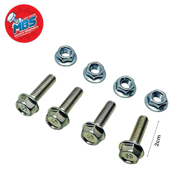 Jual MUR BAUT 10 M6X20 ORIGINAL BAUD FLANGE TOPI UNIVERSAL 4SET ...