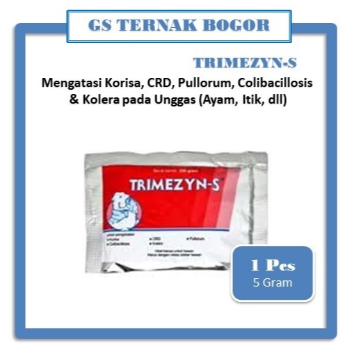 Jual Trimezyn-S 5 gr (Obat Pernafasan dan Pencernaan untuk Unggas ...
