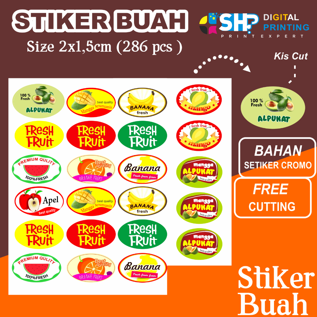 Jual Cetak Setiker Lebel Buah Custom Stiker Buah Terlaris | Shopee ...