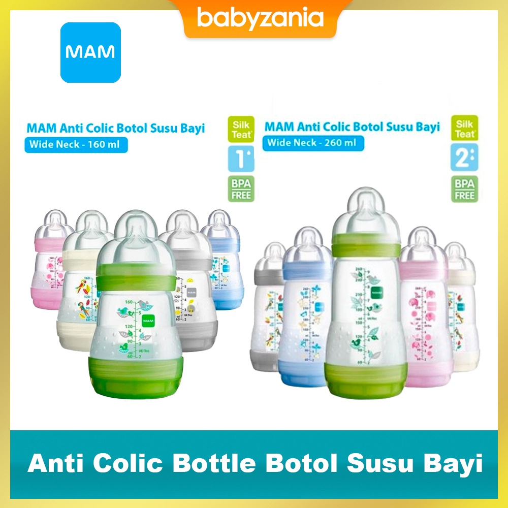 Jual MAM Anti Colic Bottle Botol Susu Bayi 160ml 260ml - Pilihan Warna | Shopee Indonesia
