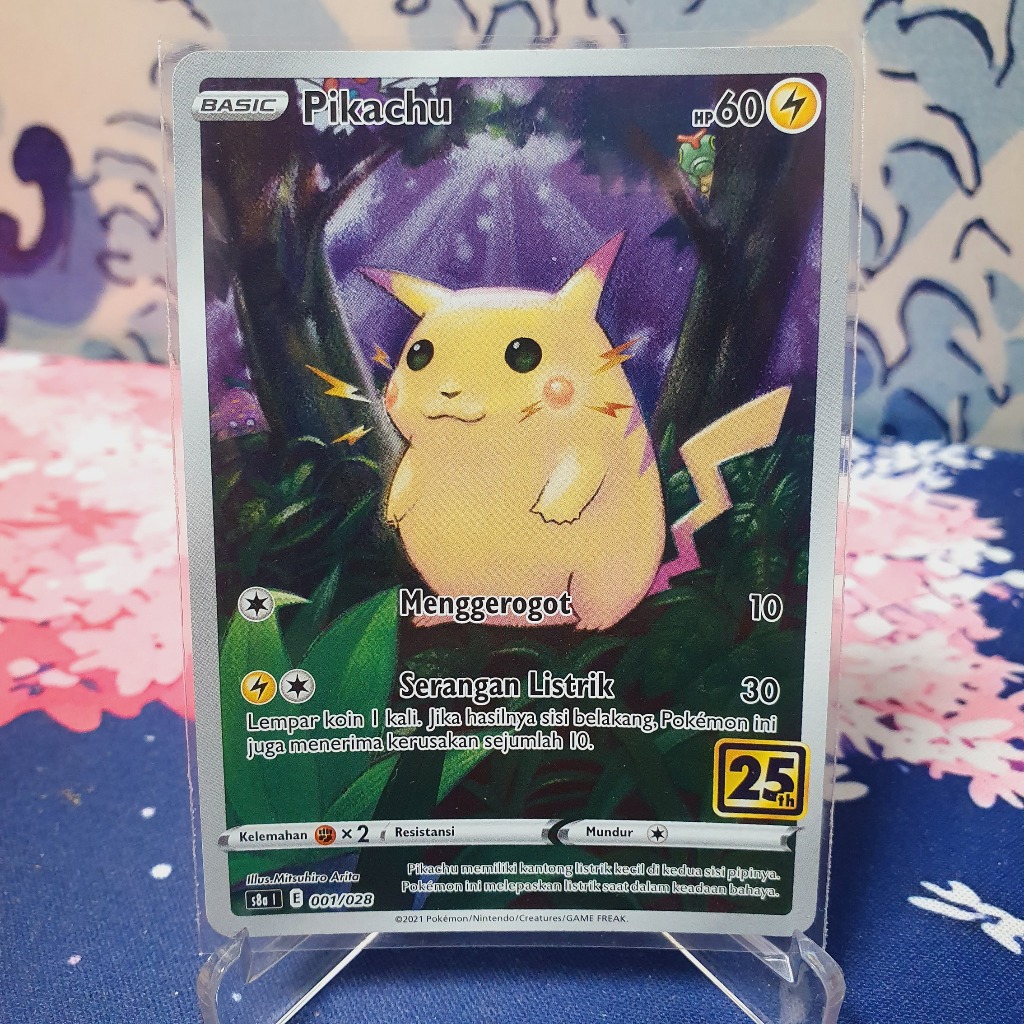 Jual Pikachu s8a 001/028 Pokemon TCG Indonesia 25th ANNIVERSARY COLLECTION | Shopee Indonesia