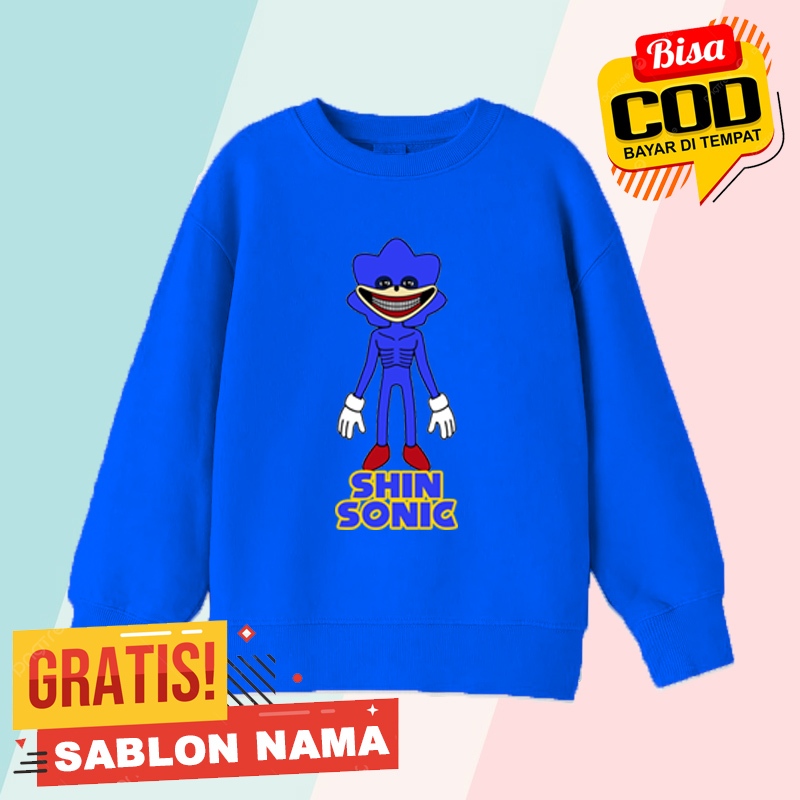 Jual JAKET SWEATER MOTIF SHIN SONIC CHARACTER BIRU | Shopee Indonesia