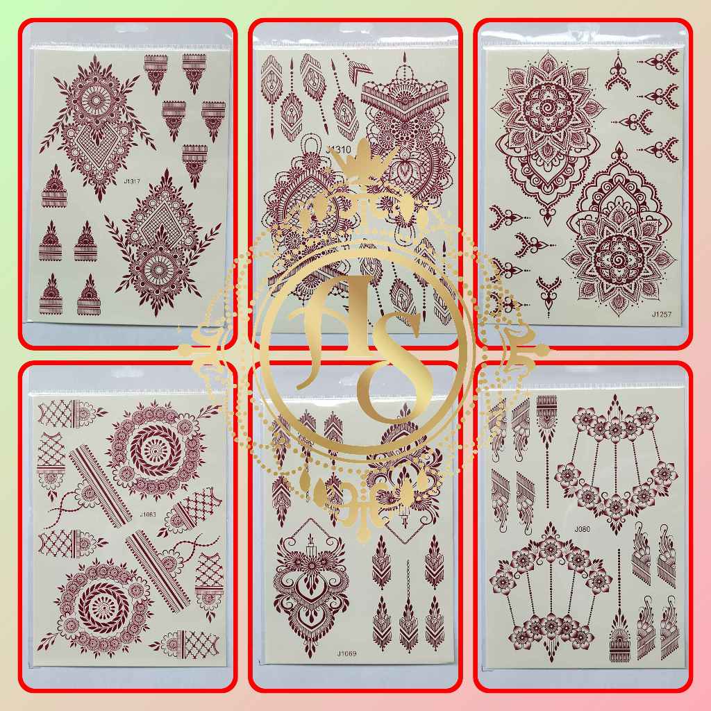 Jual STICKER TATTO HENNA INSTAN MARON / COKLAT | Shopee Indonesia