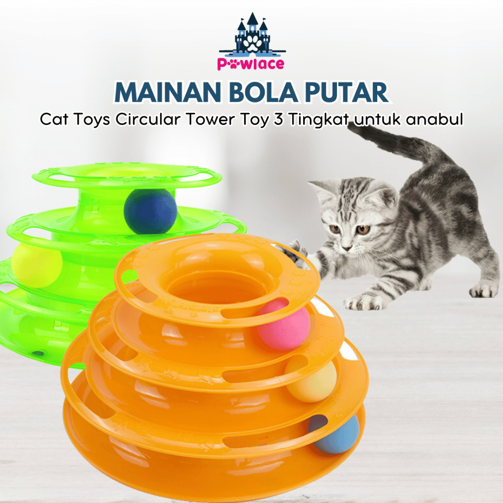 Jual Mainan Kucing Bola Putar - Lucu Interaktif Cat Toys Circular Tower ...
