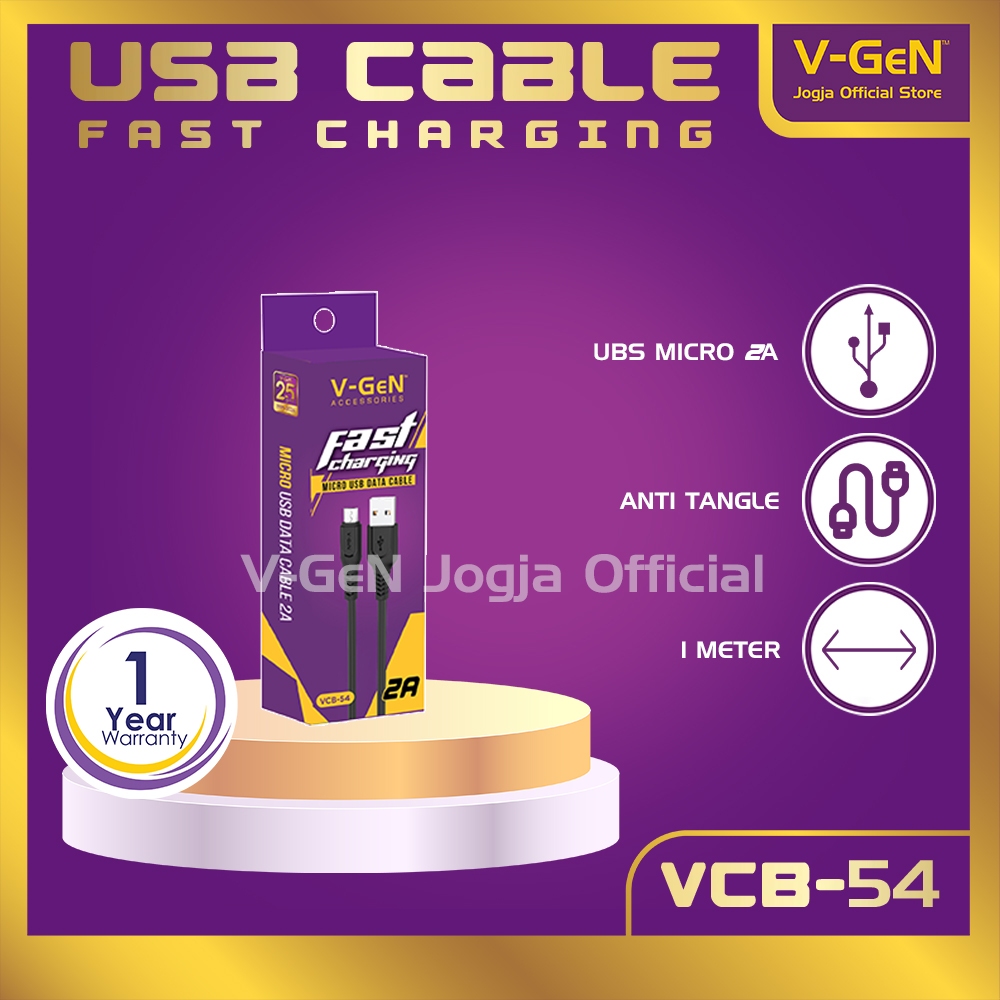 Jual Kabel Micro USB Bulat V-GeN VCB-54 2A Fast Charging 1 Meter ...