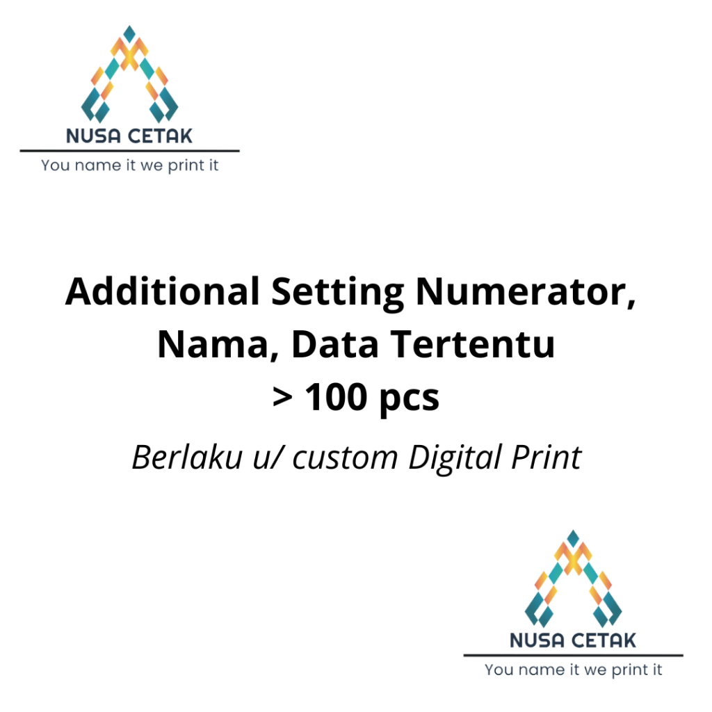 Jual Additional Setting Numerator, Nama, Data Dll - Digital Print ...
