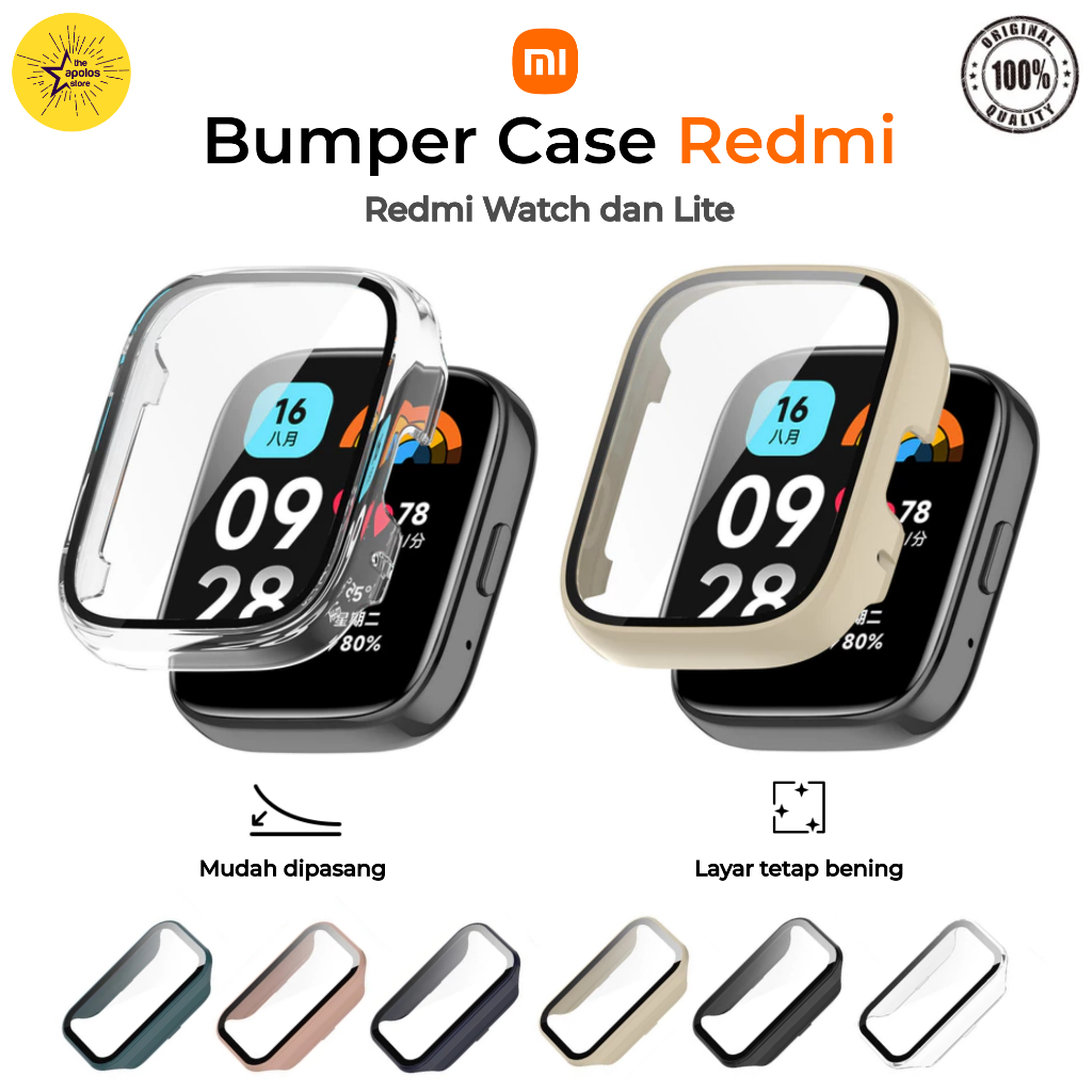 Jual Bumper Case Redmi Watch 2 Lite Casing Pelindung 2 in 1 Anti Gores Xiaomi Mi Watch Active 3 ...