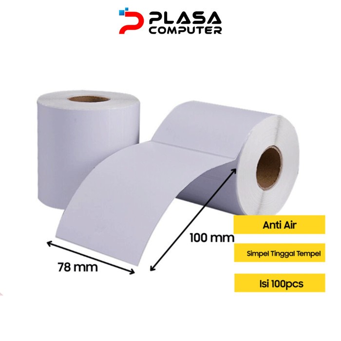 Jual Kertas Printer Label Thermal Sticker Stiker 78x100mm 78 x 100 mm ...