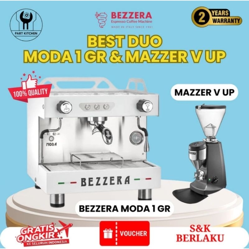 Jual Best Duo Coffee Machine Bezzera Moda 1 Group + Mazzer Super Jolly ...