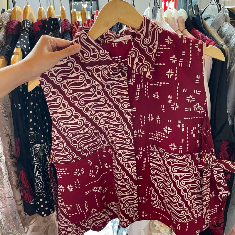 Jual Vest Batik Maroon Edition | Shopee Indonesia