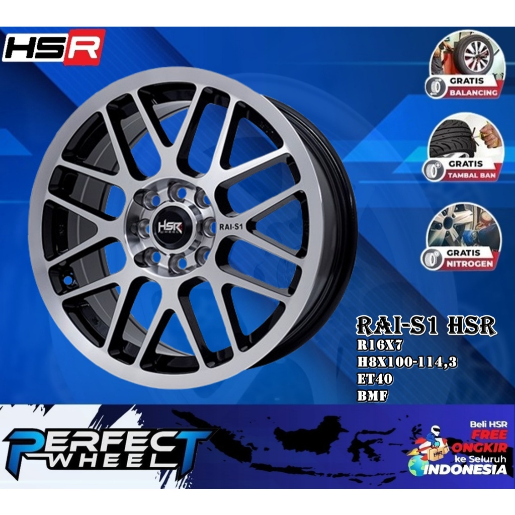 Jual Velg R16 Hsr Rai-S1 Baut 4X100/4X114,3 Mobil Jazz,Agya,Xenia,Livina Velg Racing R16 Lebar 7 ...