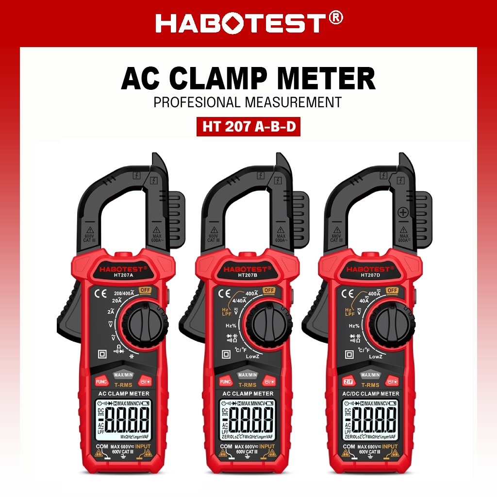 Jual HABOTEST Digital Clamp Meter AC DC Tang Ampere Multimeter Digital ...