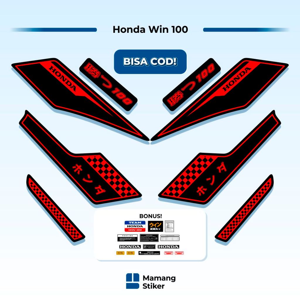 Jual Striping Honda Win 100 Original (59) Variasi Traill Treill Trill Japan Jepang Custom Racing ...