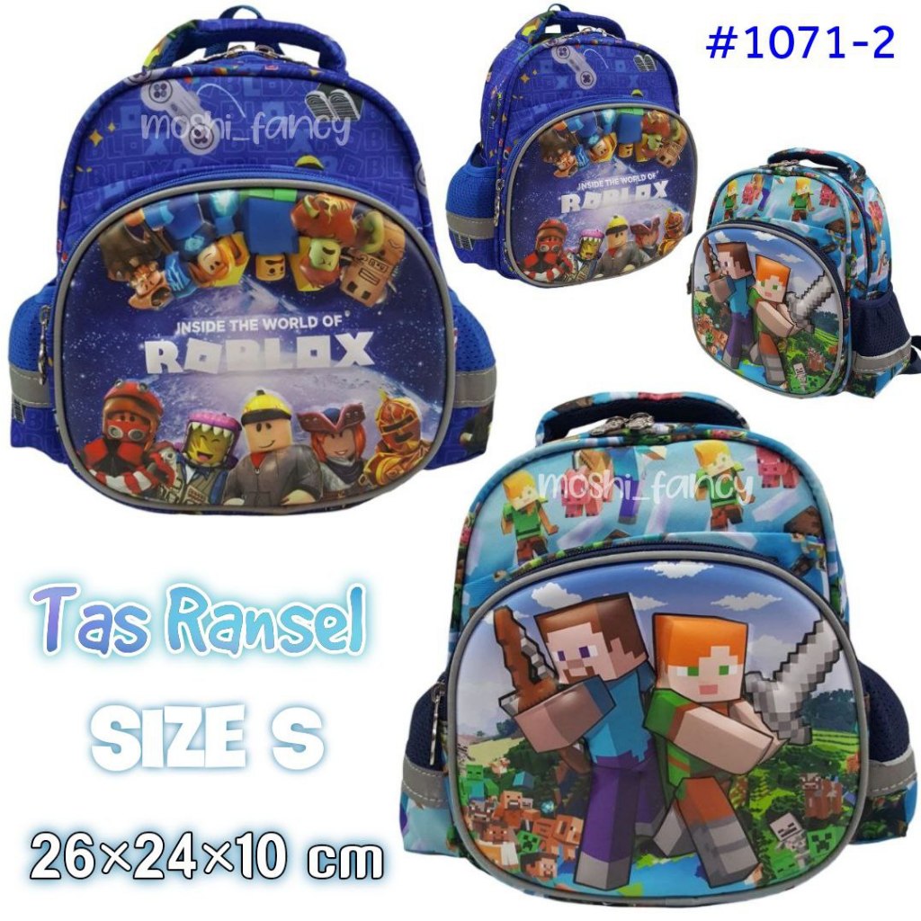 Jual Tas Ransel Roblox dan Minecraft / Tas Sekolah Anak PAUD motif ...