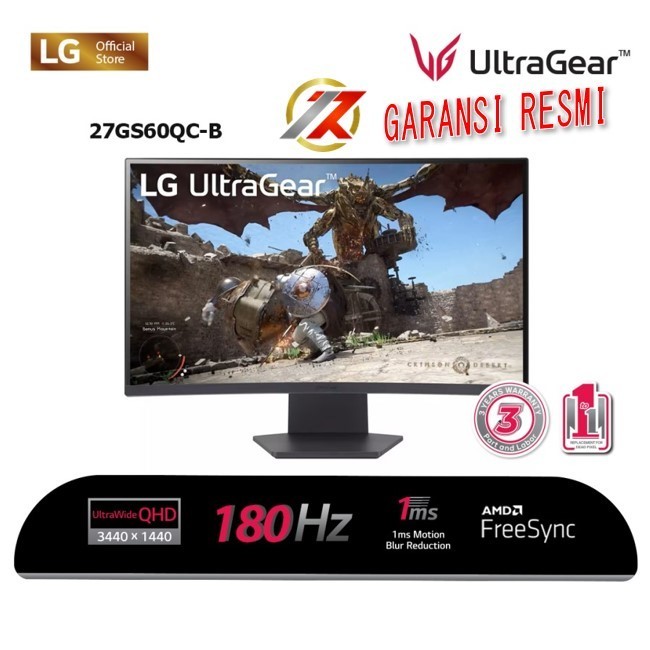 Jual LG UltraGear 27GS60QC-B 27" 27GS60QC 27 INCH 2K QHD Curved Gaming ...