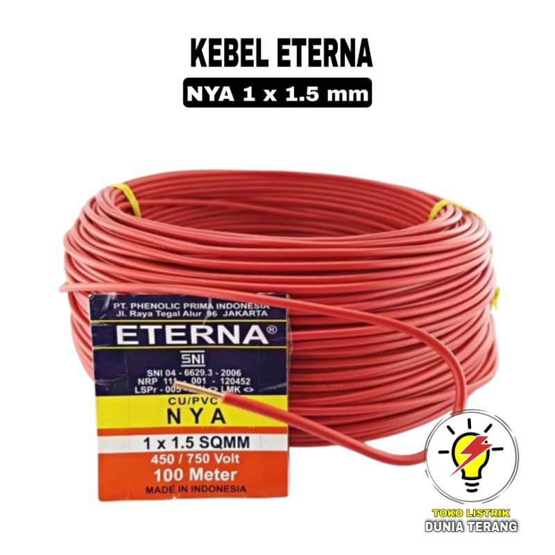 Jual ETERNA Kabel NYA 1 x 1,5mm per Meter | Shopee Indonesia