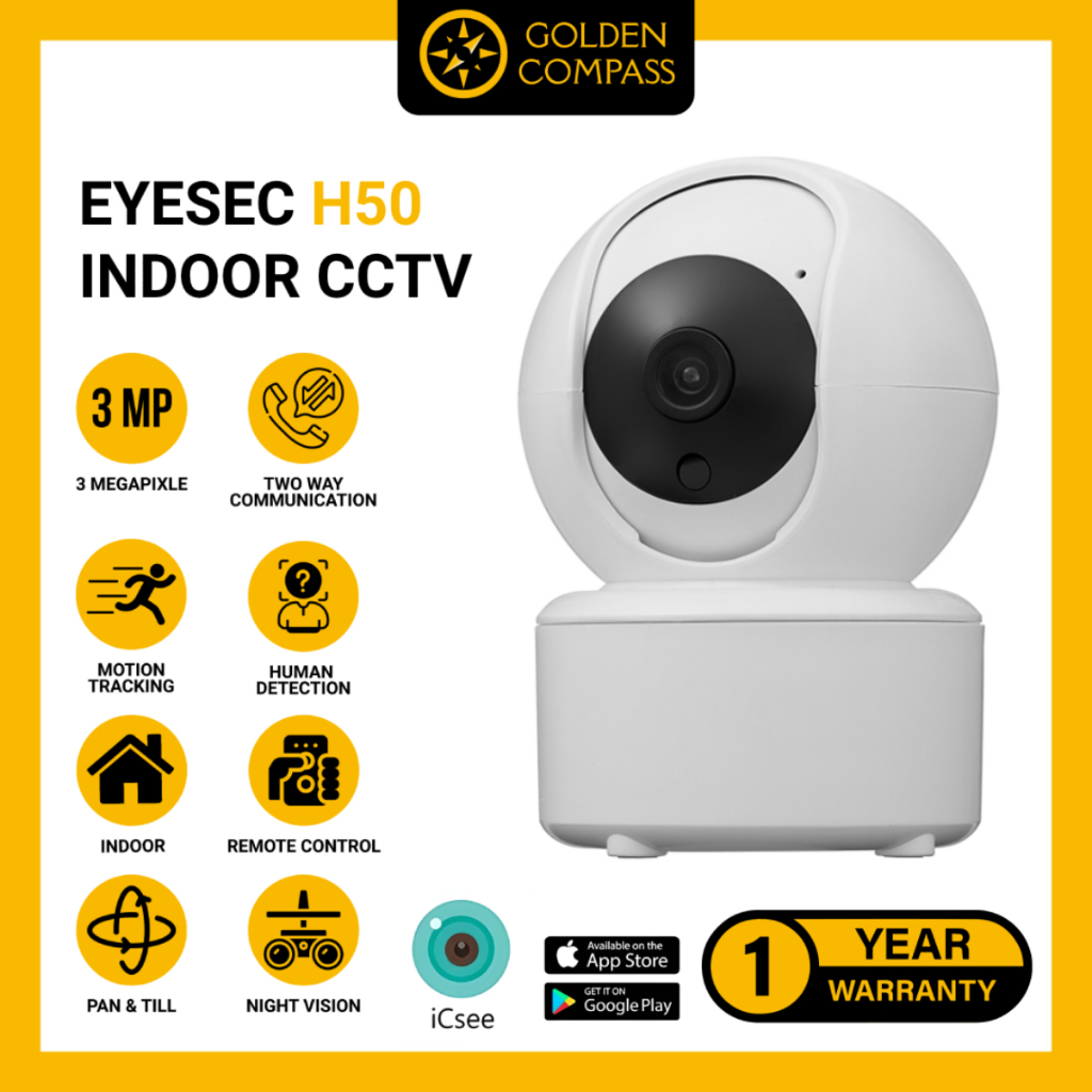 Jual EYESEC H50 Smart Indoor PTZ IP Camera CCTV Wifi IoT Home Automation warranty 1 Tahun ...