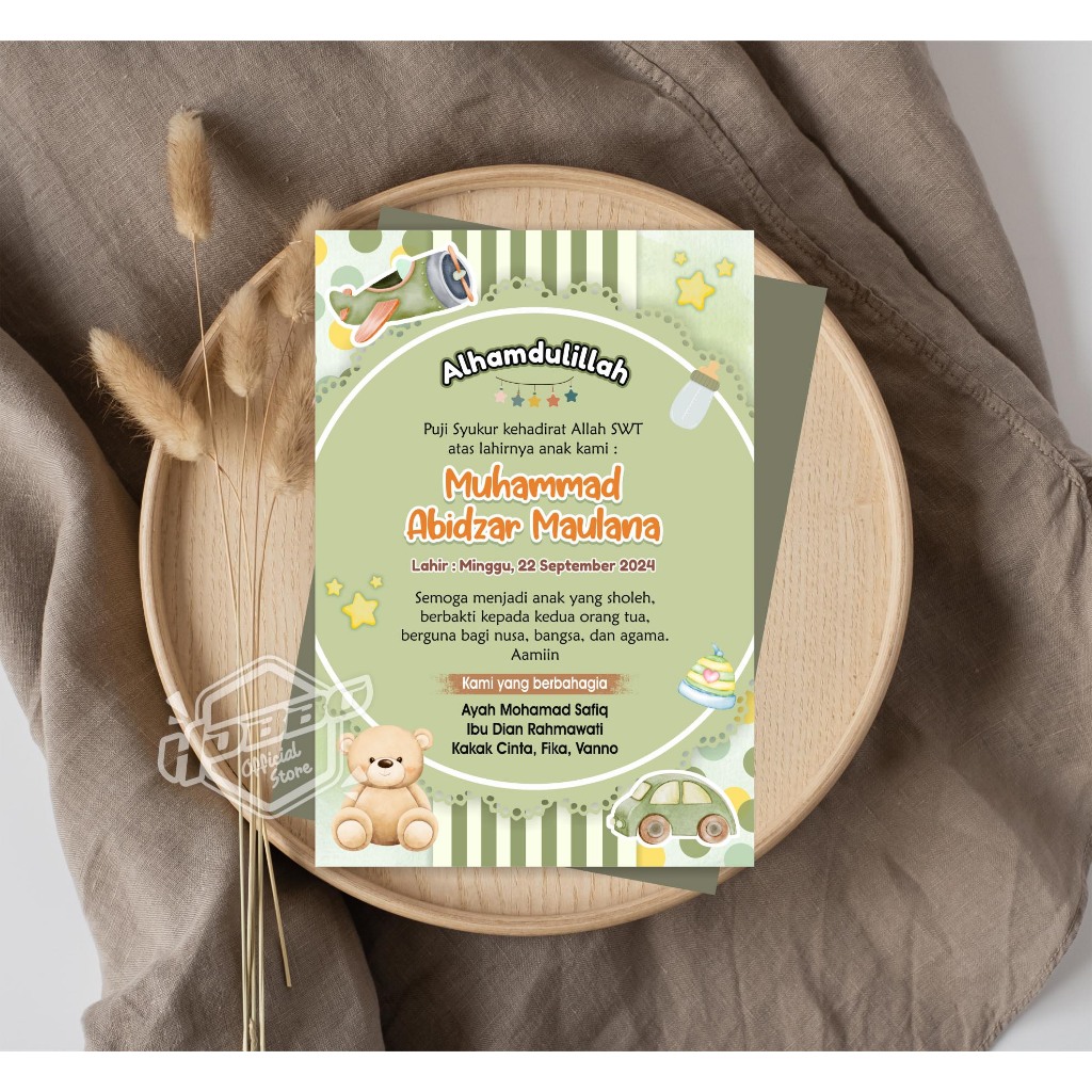 Jual Kartu Nama Bayi - Baby Card - Kartu Ucapan Kelahiran Anak - Baby ...