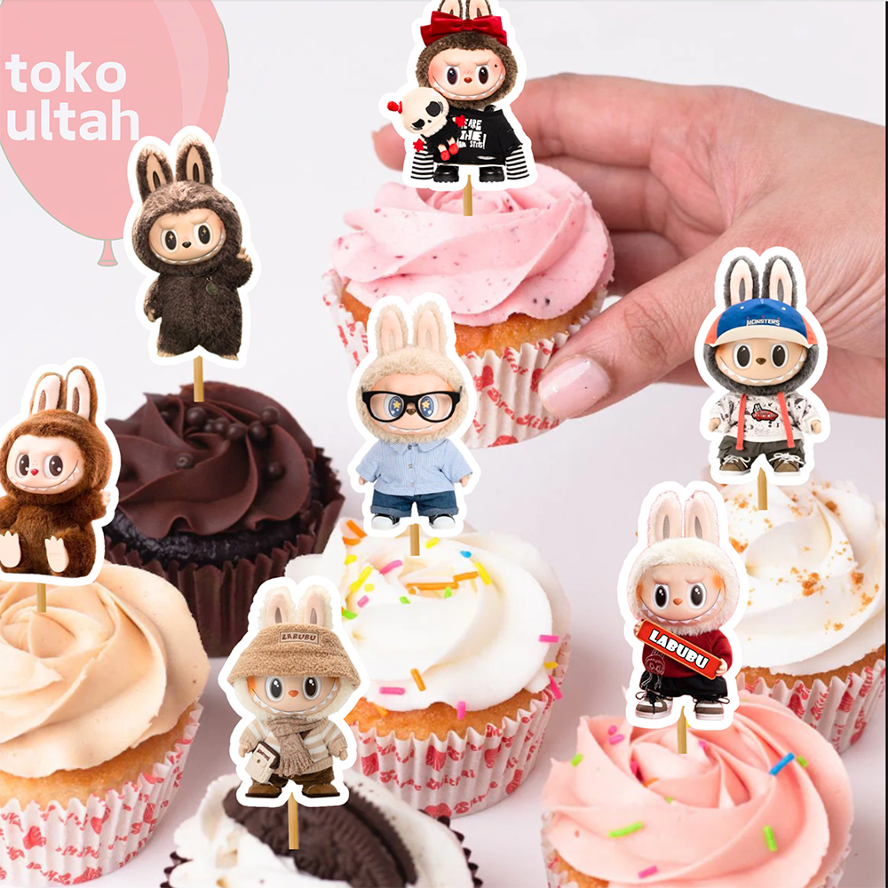 Jual Topper Cupcake Labubu Isi 10pcs untuk Hiasan Kue Ulang Tahun ...