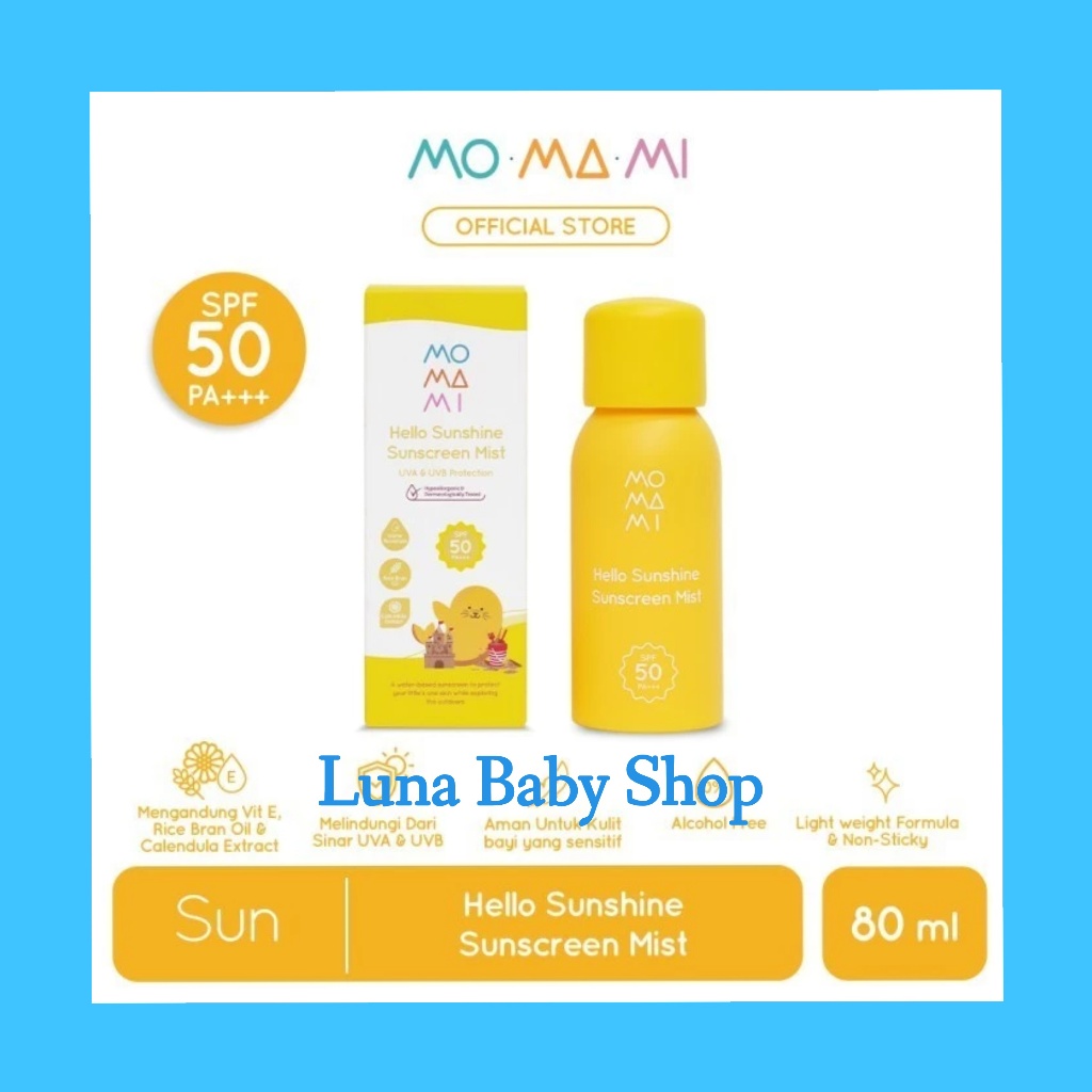 Jual Momami Hello Sunshine Sunscreen Mist SPF 50/Spray Sunscreen 80ml ...
