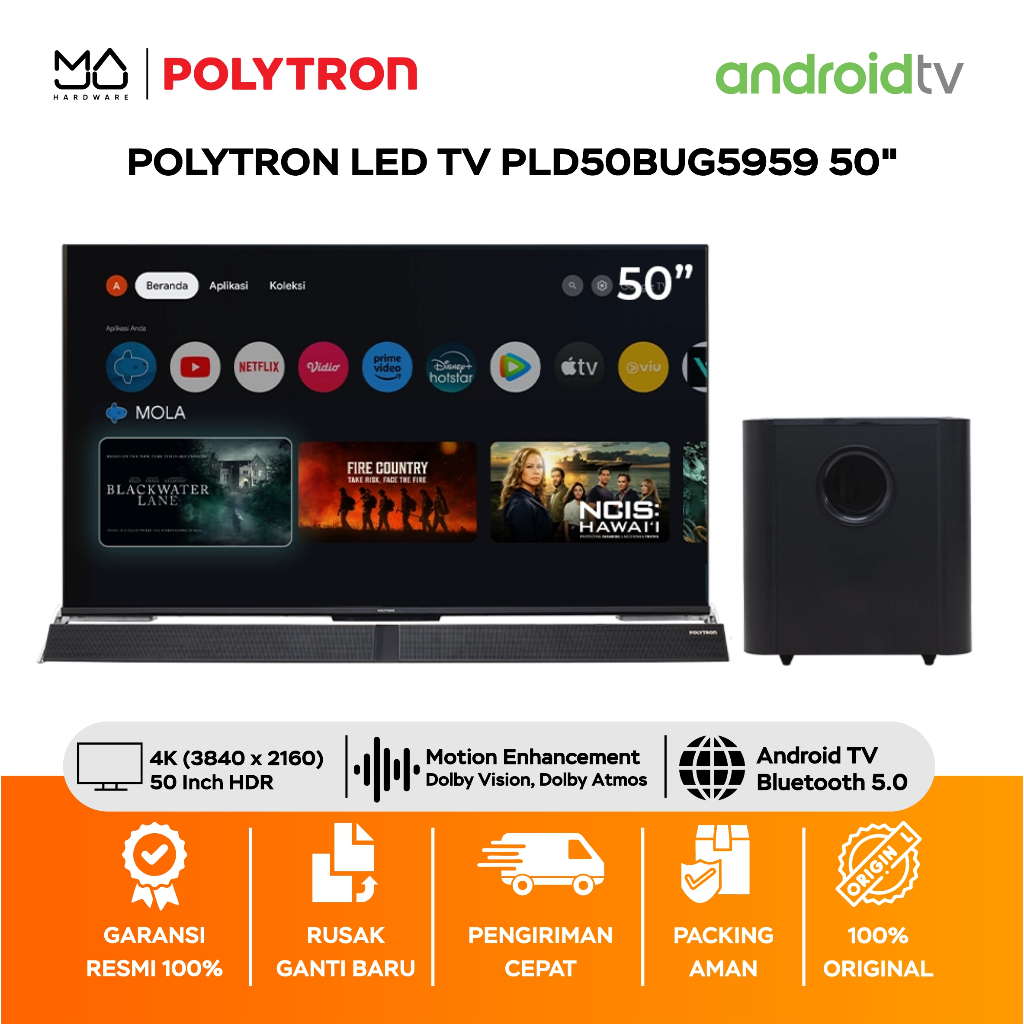 Jual Polytron UHD Smart Google TV LED PLD 50BUG5959 + SWF 0251 50 Inch Garansi Resmi | Shopee ...