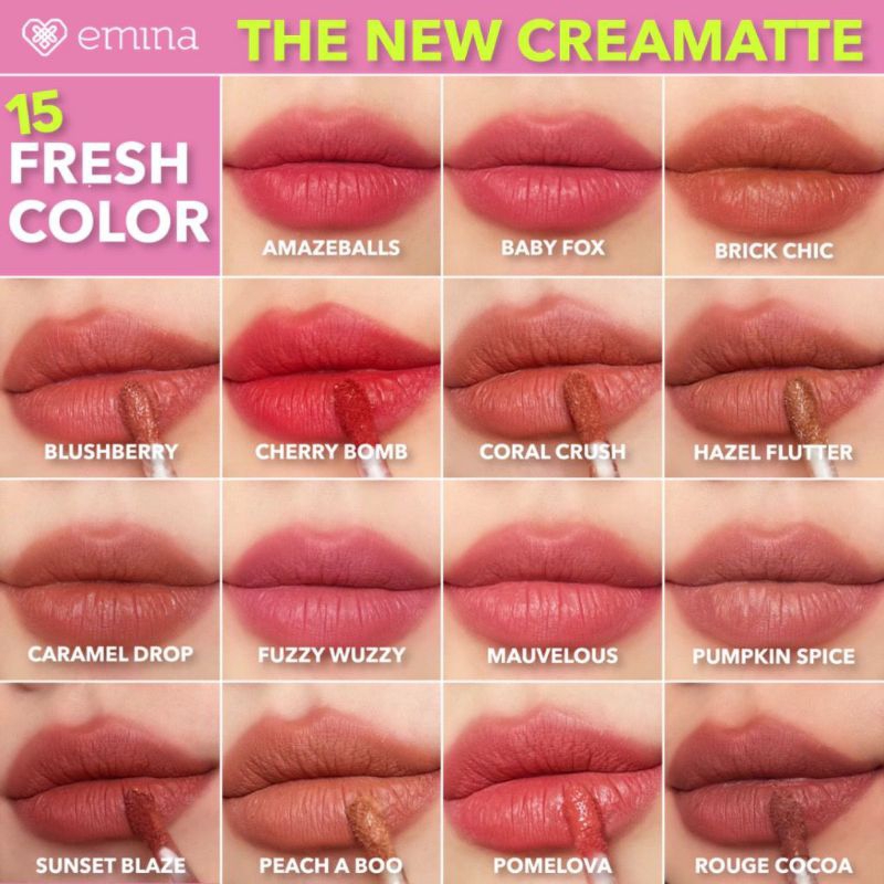 Jual EMINA NEW CREAMATTE / Lip Cream Emina | Shopee Indonesia